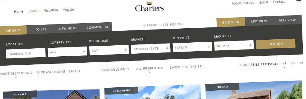 Charters Launch New Website Using Property Hive | Property Hive For WordPress