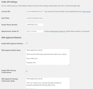 New Add On - Send SMS Matches and Viewing Confirmations | Property Hive For WordPress